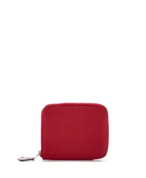 Hermès Compact Azap Zip Around Wallet Silk'in Epsom - Burgundy