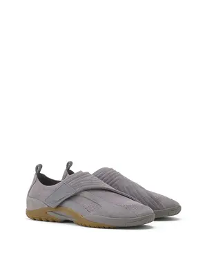 LANVIN Lnv1 Knit And Suede Sneakers Light Grey/honey