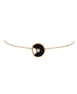 CARTIER Xs Amulette De Bracelet 18k Rose Gold With Diamond And Onyx - Pink