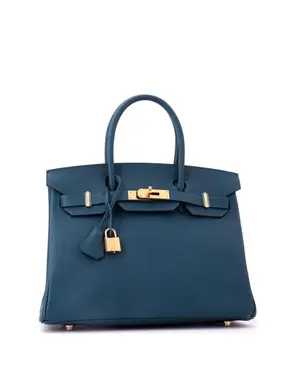 Hermès Birkin 30 Handbag Blue Epsom With Gold Hardware