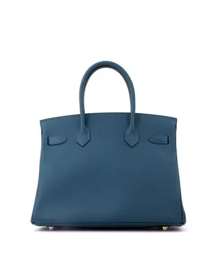 Hermès Birkin 30 Handbag Blue Epsom With Gold Hardware
