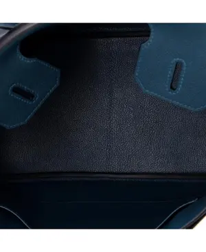 Hermès Birkin 30 Handbag Blue Epsom With Gold Hardware