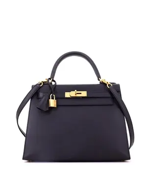 Hermès Kelly 28 Handbag Black Epsom With Gold Hardware - Noir
