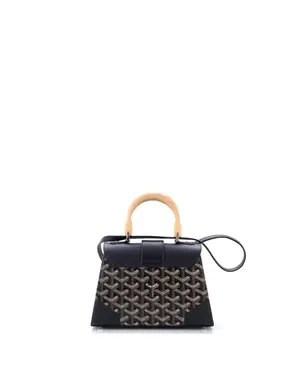 Goyard Structured Saigon Top Handle Bag Coated Canvas With Leather