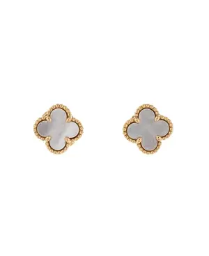 VAN CLEEF & ARPELS Sweet Alhambra Stud Earrings 18k And Mother Of Pearl - Gold