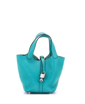 Hermès Pm Picotin Lock Bag Clemence - Blue