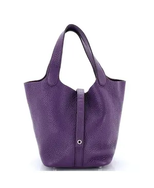 Hermès Pm Picotin Lock Bag Clemence - Purple