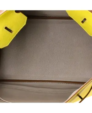 Hermès Candy 35 Handbag Epsom - Candy - Lime/gris Perle