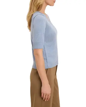 NIC+ZOE Exposed Seam Elbow Sleeve Sweater - Rain
