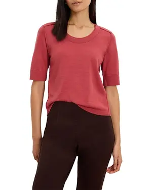 NIC+ZOE Exposed Seam Elbow Sleeve Sweater - Spice