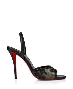 CHRISTIAN LOUBOUTIN Miss Z Lace Sling Slingback Pumps - Black