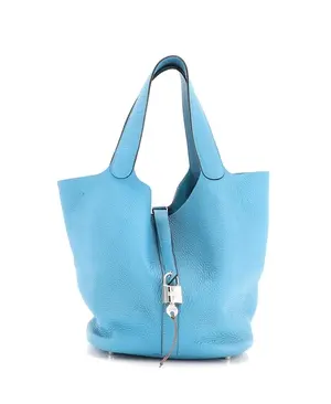 Hermès Gm Picotin Lock Bag Clemence - Blue