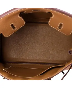 Hermès Birkin 25 Handbag Brown Togo With Palladium Hardware
