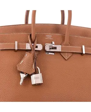 Hermès Birkin 25 Handbag Brown Togo With Palladium Hardware