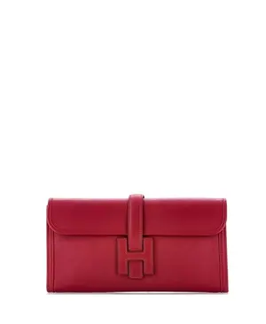 Hermès 29 Jige Elan Clutch Evercolor - Red