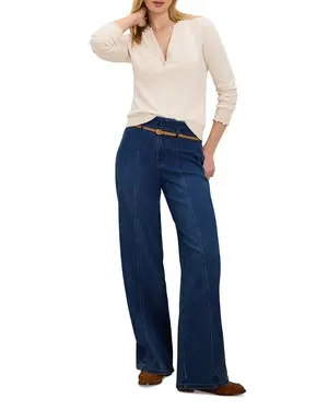 NIC+ZOE Henley Ruffle Sweater