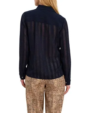 NIC+ZOE Chiffon Jacquard Tuxedo Shirt