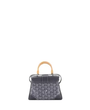 Goyard Saigon Top Handle Bag Coated Canvas With Leather - Gray