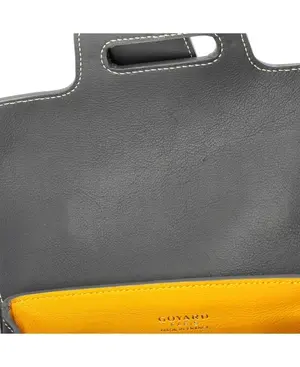 Goyard Saigon Top Handle Bag Coated Canvas With Leather - Gray
