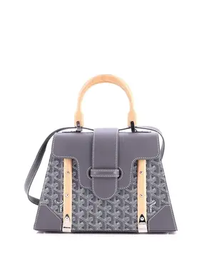 Goyard Pm Saigon Top Handle Bag Coated Canvas With Leather