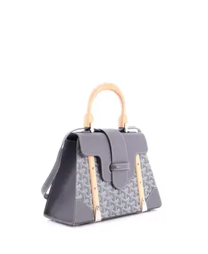 Goyard Pm Saigon Top Handle Bag Coated Canvas With Leather