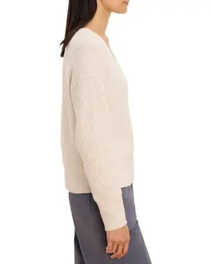 NIC+ZOE Cozy Cottage V Neck Sweater - Coconut