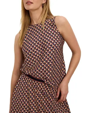 NIC+ZOE Transit Tiles Sleeveless Top - Red Multi