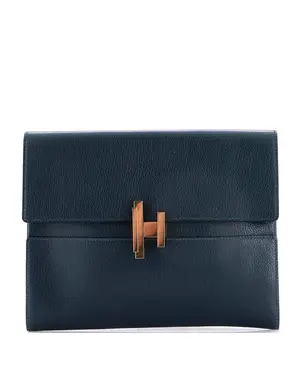 Hermès Cinhetic Clutch Chevre Chamkila - Green