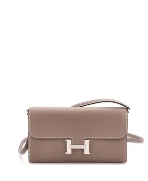Hermès Constance To Go Wallet Evercolor - Gray