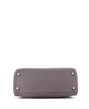 Hermès Kelly 28 Handbag Grey Clemence With Palladium Hardware - Etain
