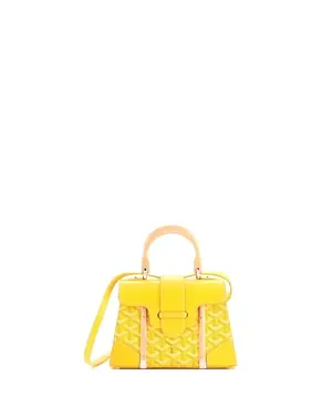 Goyard Mini Structured Saigon Top Handle Bag Coated Canvas With Leather Yellow