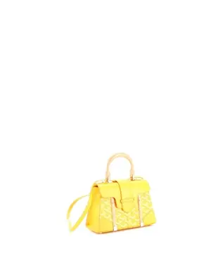 Goyard Structured Saigon Top Handle Bag Coated Canvas With Leather - Yellow