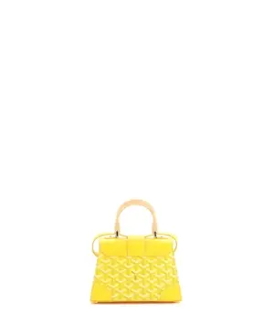 Goyard Structured Saigon Top Handle Bag Coated Canvas With Leather - Yellow