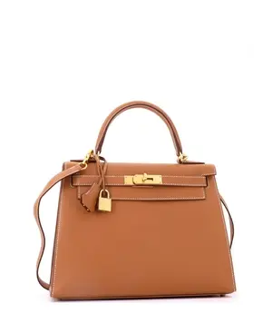 Hermès Kelly 28 Handbag Brown Epsom With Hardware