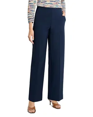 NIC+ZOE Lenox Wide Leg Stretch Pants - Dark Indigo