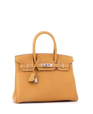 Hermès Birkin 30 Handbag Light Togo With Palladium Hardware - Natural Sable