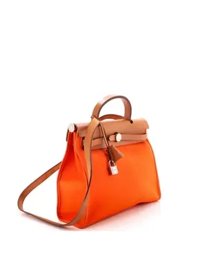 Hermès 31 Herbag Zip Leather And Toile