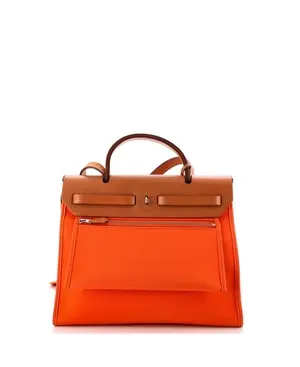 Hermès 31 Herbag Zip Leather And Toile