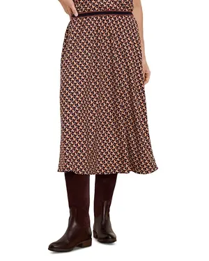 NIC+ZOE Transit Tiles Midi Skirt - Red Multi