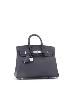 Hermès Birkin 25 Handbag Grey Swift With Palladium Hardware