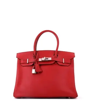 Hermès Birkin 25 Handbag Red Epsom With Palladium Hardware - Rouge Garance