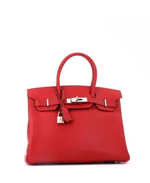 Hermès Birkin 25 Handbag Red Epsom With Palladium Hardware - Rouge Garance