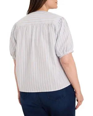 NIC+ZOE Eton Stripe Short Sleeve Shirt