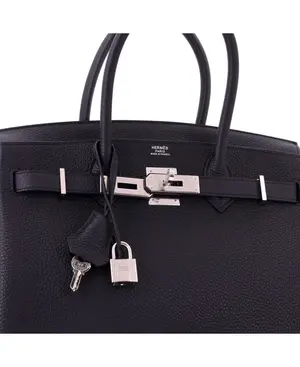 Hermès Birkin 30 Handbag Black Togo With Palladium Hardware - Noir