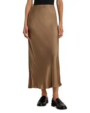 NIC+ZOE Day Gloss Slip Skirt - Hazelnut