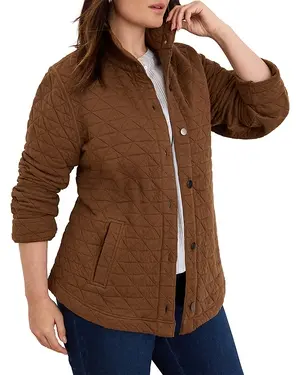 NIC+ZOE Quilted Femme Knit Jacket - Saddle