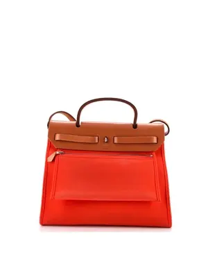 Hermès 31 Herbag Zip Leather And Toile