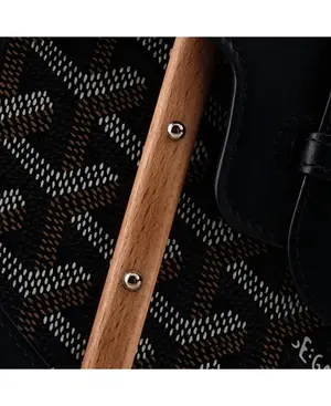 Goyard Structured Saigon Top Handle Bag Coated Canvas With Leather - Black