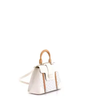 Goyard Pm Saigon Top Handle Bag Coated Canvas With Leather - White
