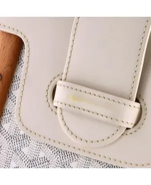 Goyard Pm Saigon Top Handle Bag Coated Canvas With Leather - White